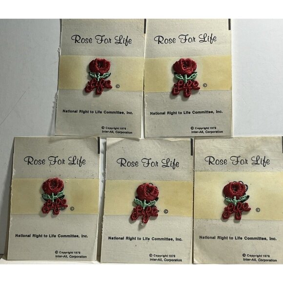 Right To Life | Other | 5 New Nos Rose For Life Vintage Patch 976 ...